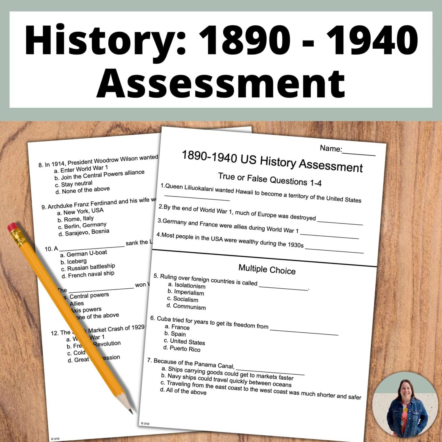 American History 1890-1940 Unit including World War 1 and Women's ...