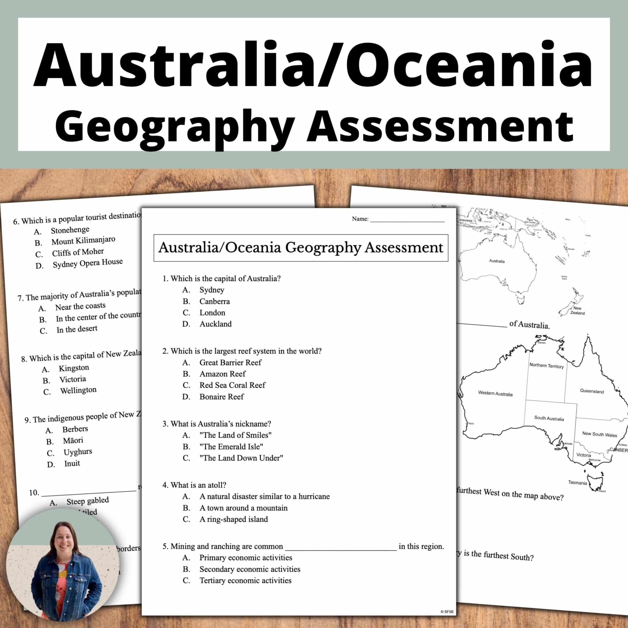 Australia Geography and New Zealand Unit with Guided Notes and Map ...