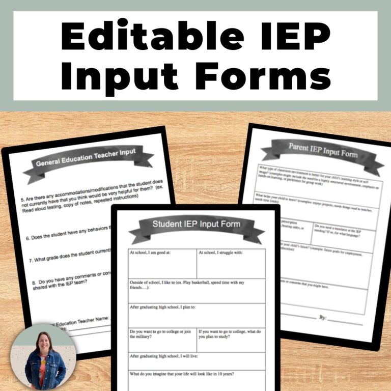 IEP Input Forms and Special Education Documents - SFSEteach