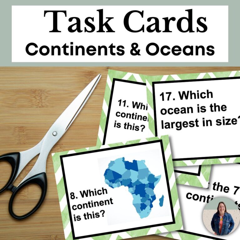 Geography Skills Unit Notes and Map Activities for Continents and Oceans