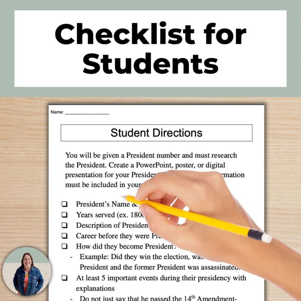 President Profile Project for Social Studies with Differentiated ...