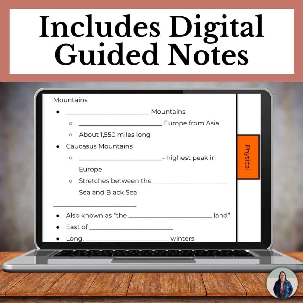 Russian Geography Unit with Guided Notes and Map Activities - SFSEteach