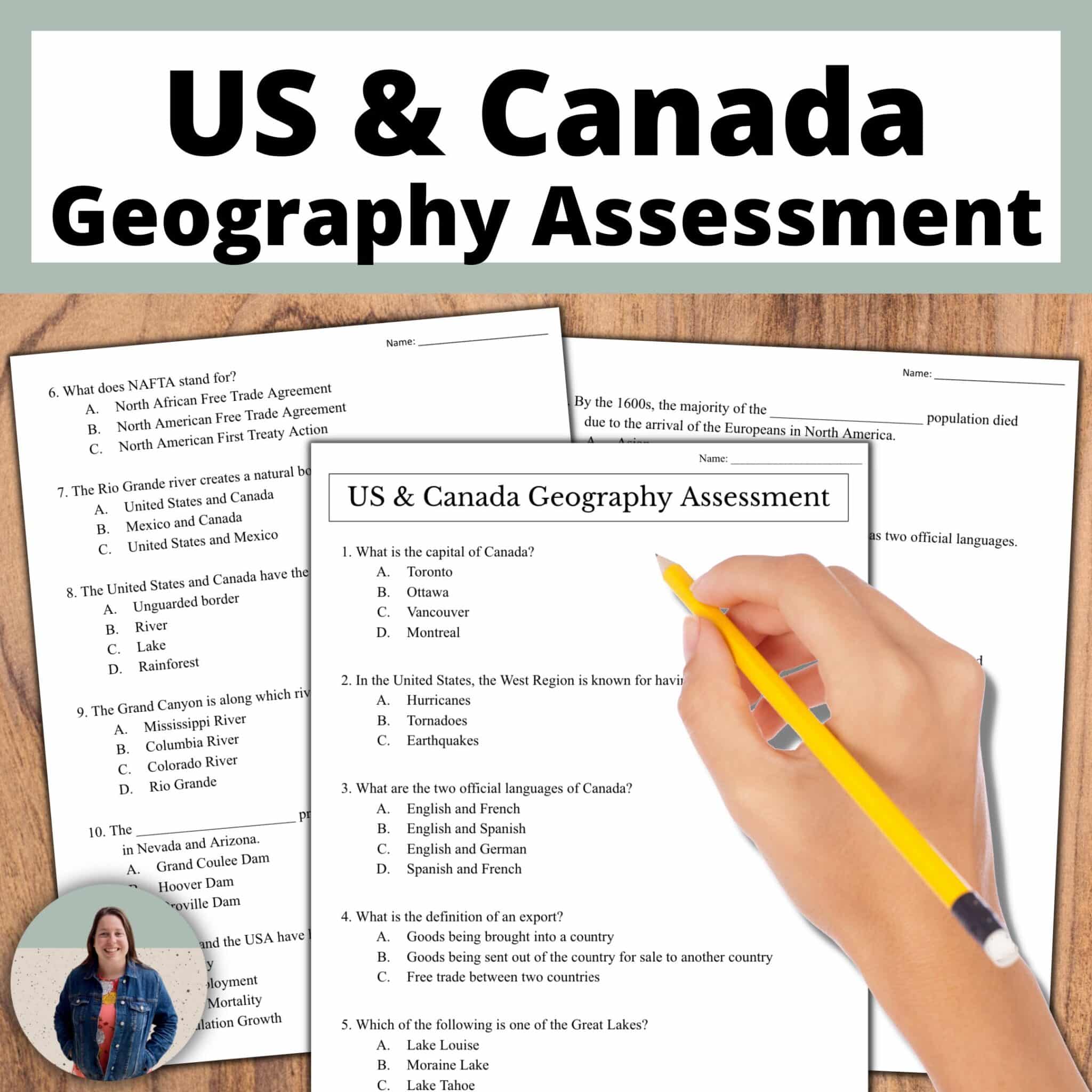 US and Canada Geography Unit with Guided Notes and Map Activities ...
