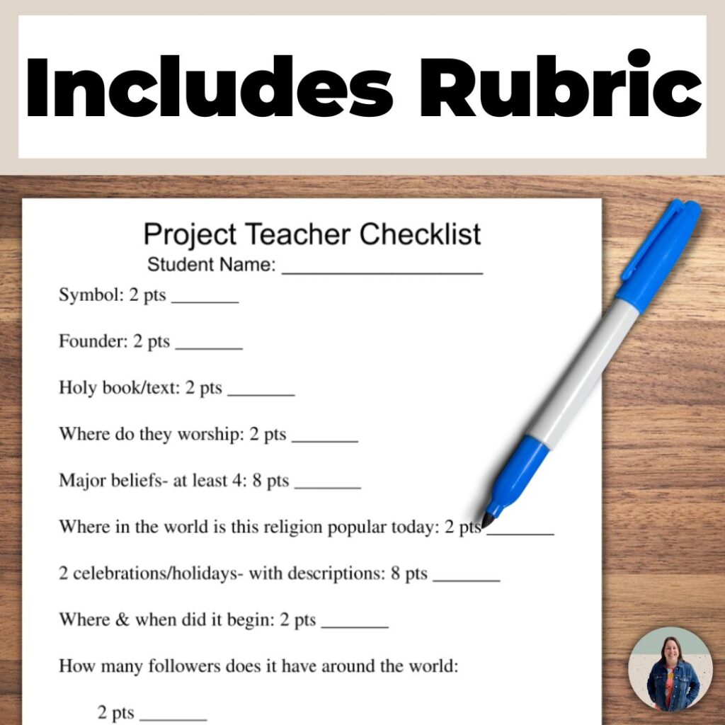 World Religions Project and Chart for 5 Major Religions - SFSEteach