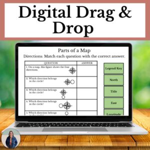 Parts of a Map Matching Activity to Review Map Skills Social Studies ...