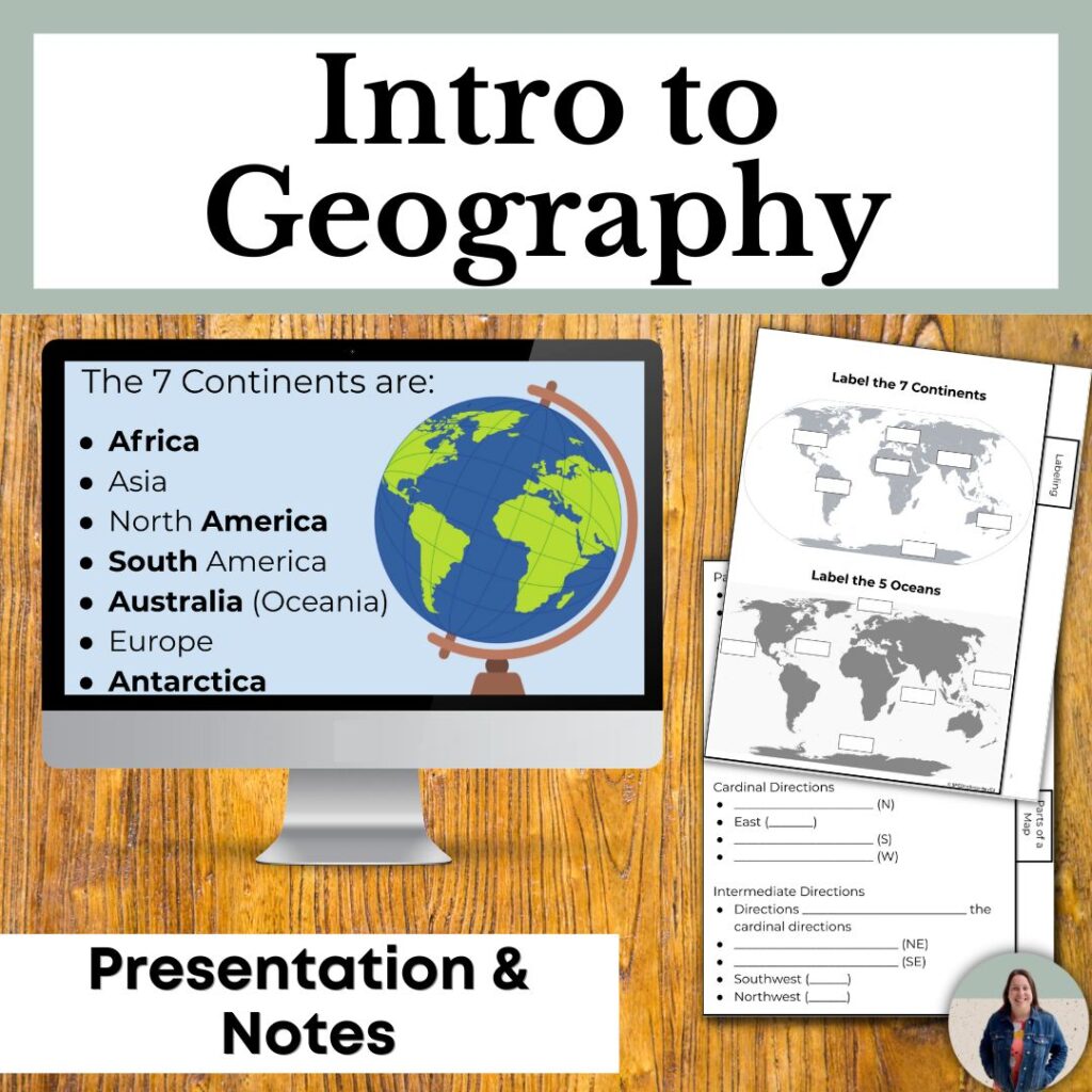 Geography Skills Presentation with Guided Notes and Map Skills ...