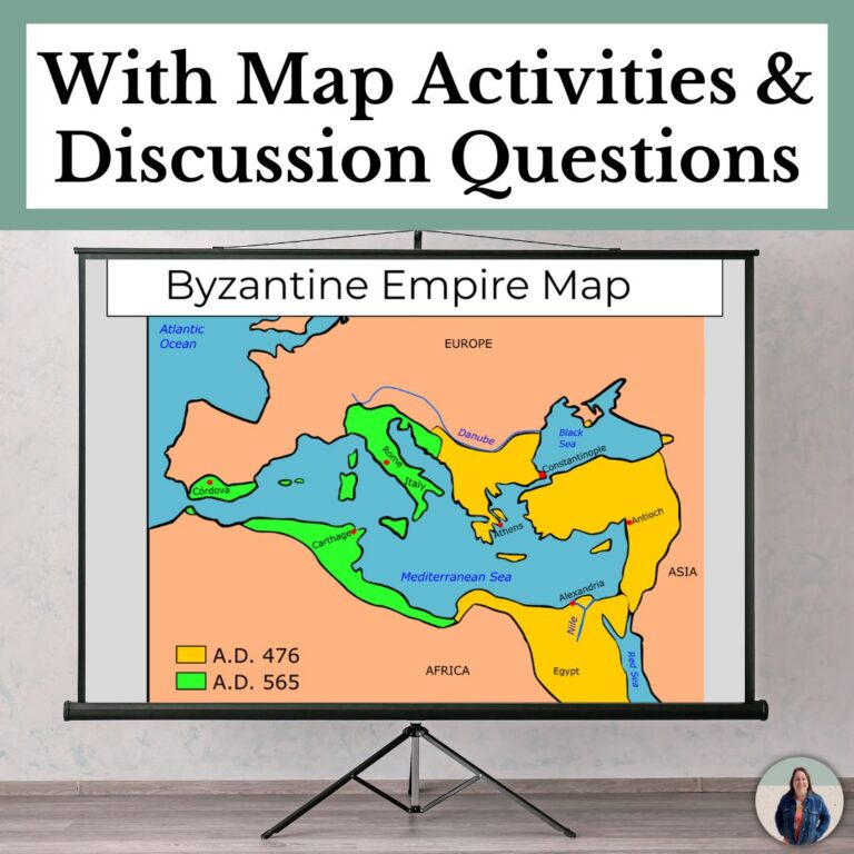 Byzantine Empire Presentation with Guided Notes & Ancient History Map ...
