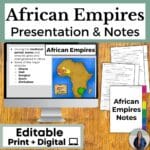 West African Kingdoms Presentation with Guided Notes & Map Activities ...