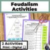 Middle Ages Feudalism Vocabulary and Activities - SFSEteach